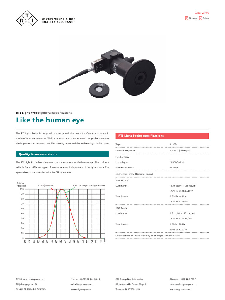 RTI Light Probe Two Pager 2022.06 | PDF