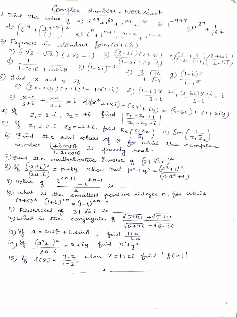 Complex Numbers | PDF