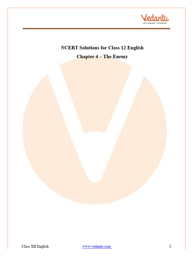 Ncert Solutions Class 12 English Vistas Chapter 4 | PDF