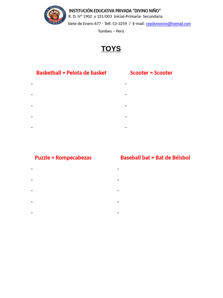 Homework Toys | PDF