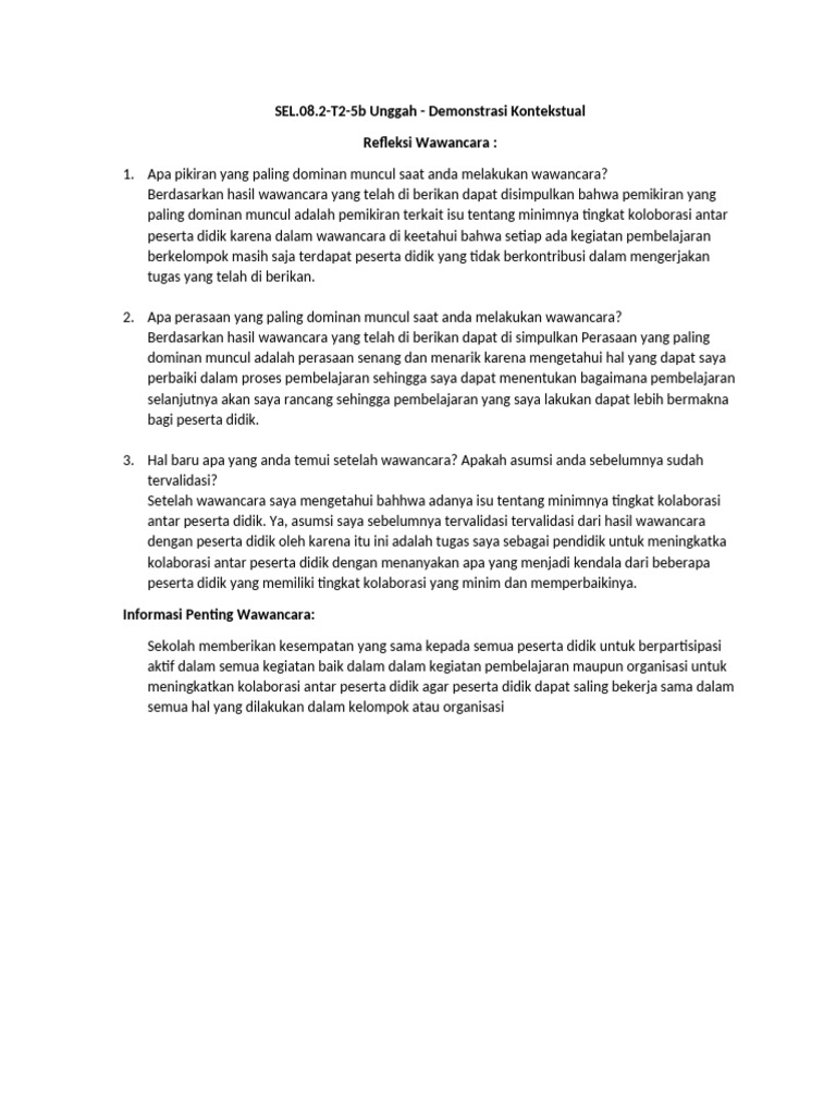 SEL.08.2-T2-5b Unggah - Demonstrasi Kontekstual | PDF