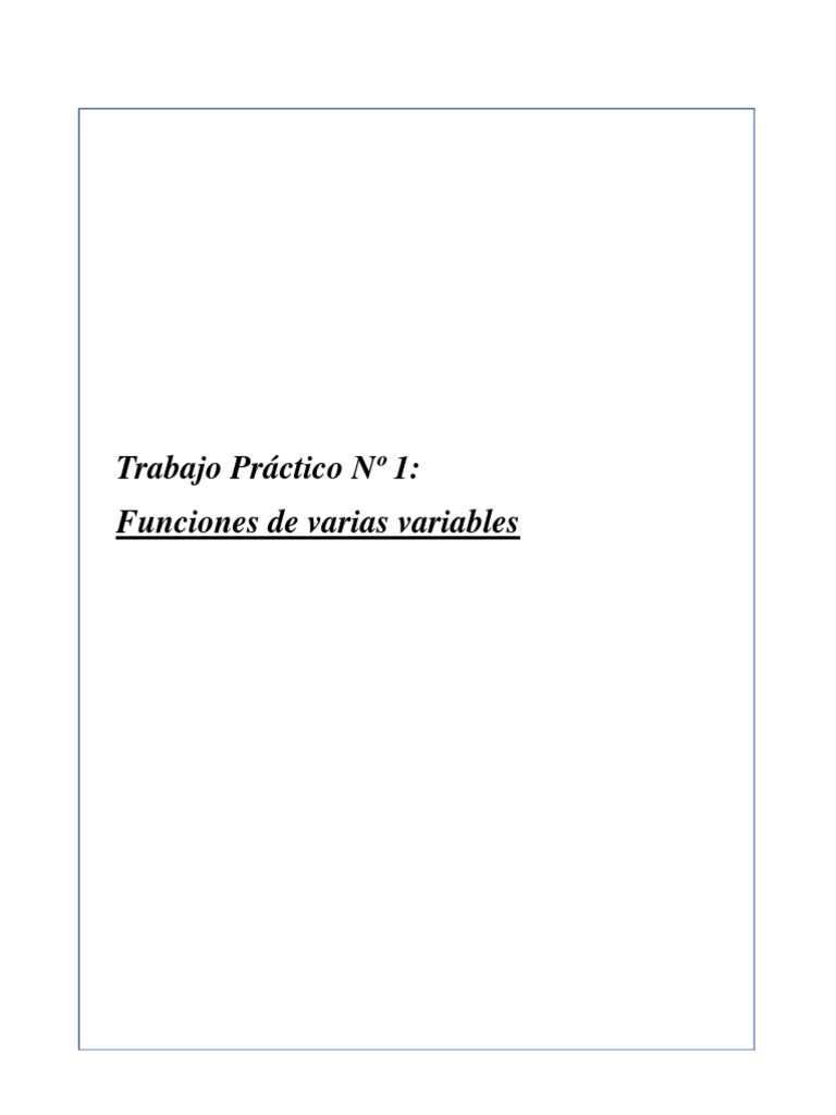 TP 1 Funciones de Varias Variables | PDF