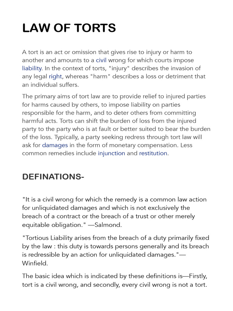 Tort Irl1 | PDF