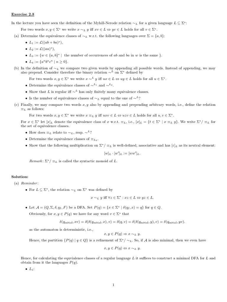 Ex Syntactic Monoid | PDF