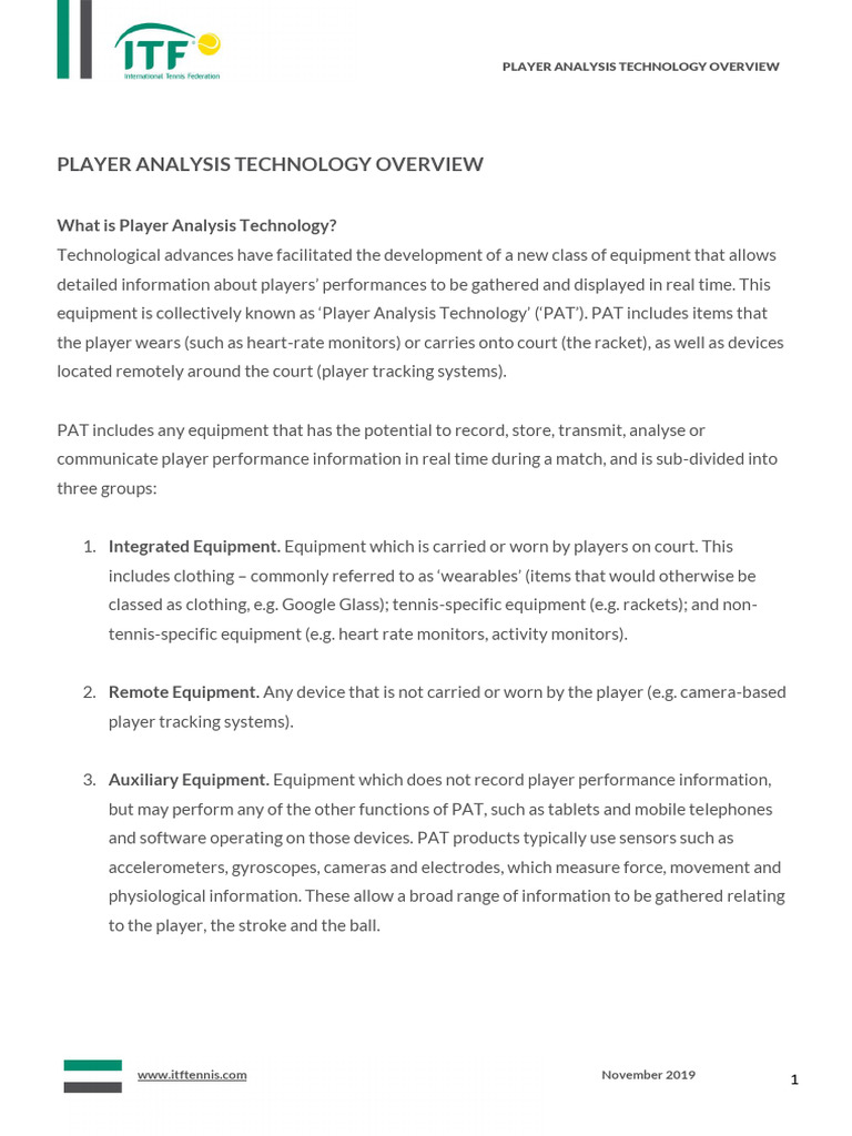 Player Analysis Technology Overview | PDF