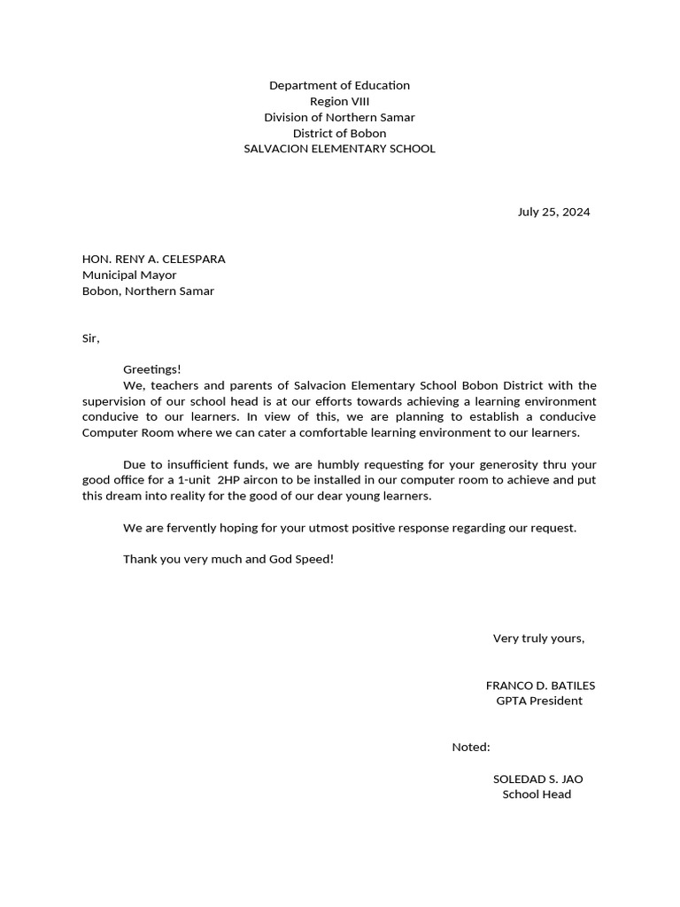 Aircon Letter Request | PDF