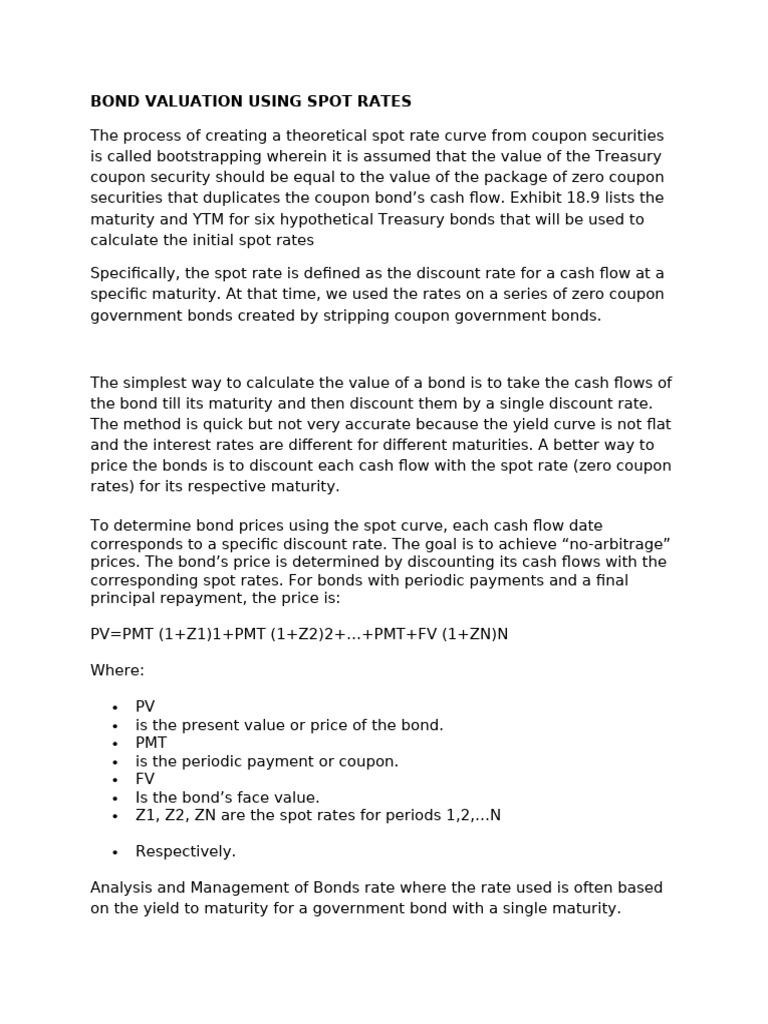 Bond Valuation Using Spot Rates | PDF