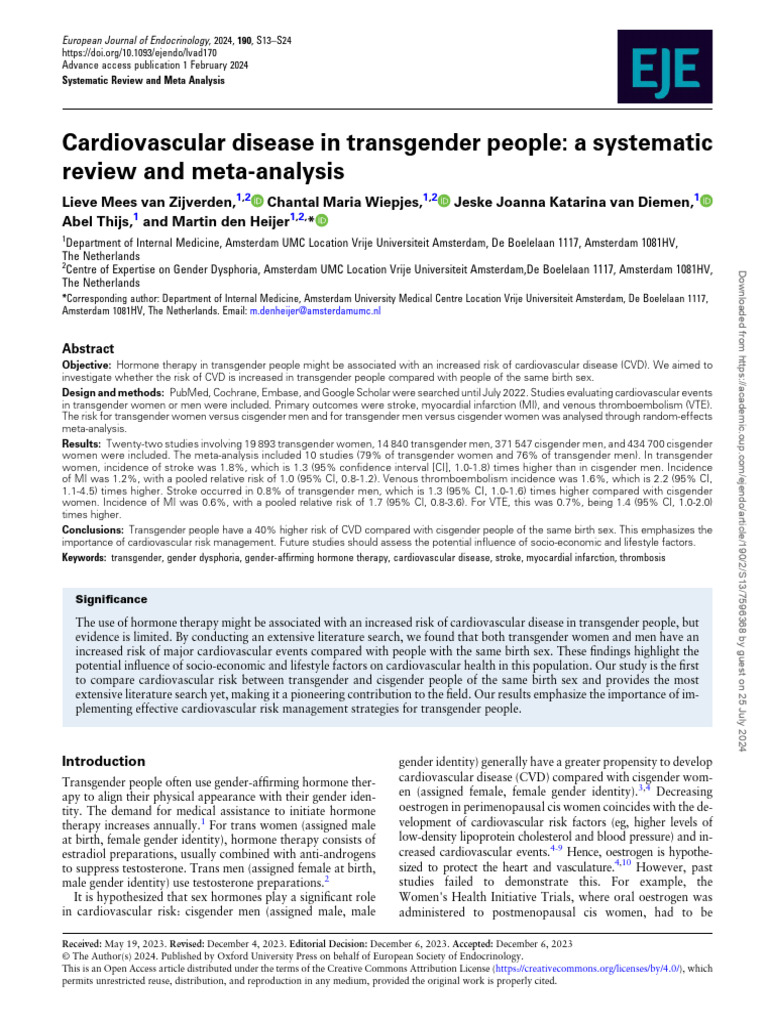 CV Risk in Transgender | PDF