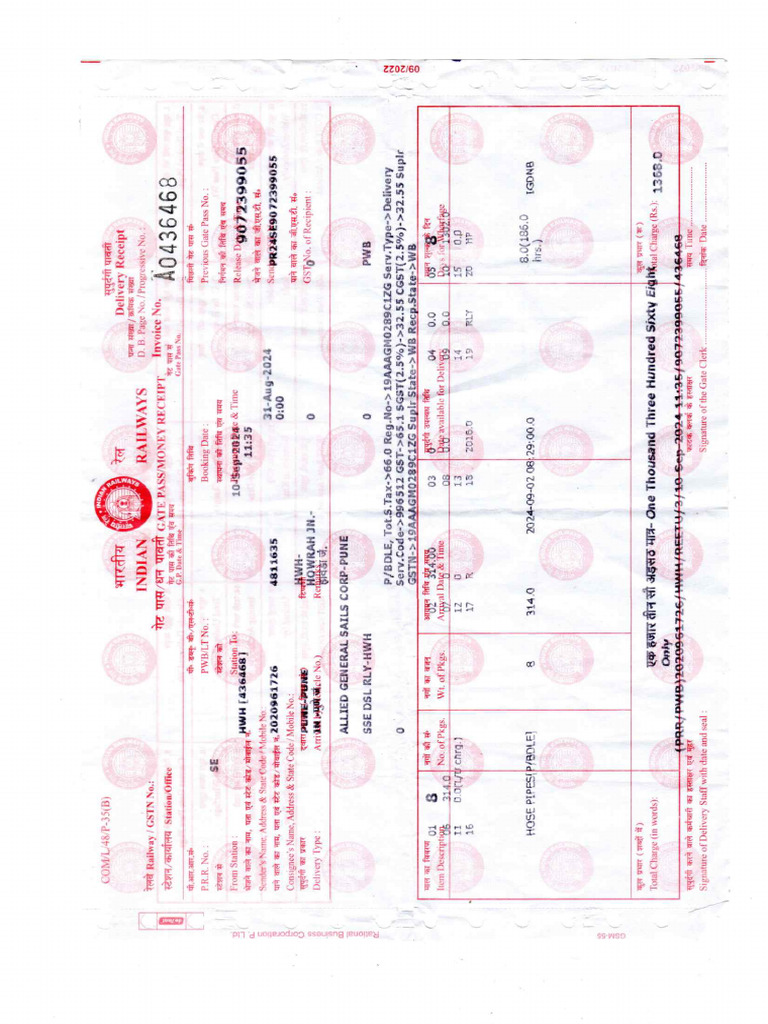Invoice of Detention Charge | PDF