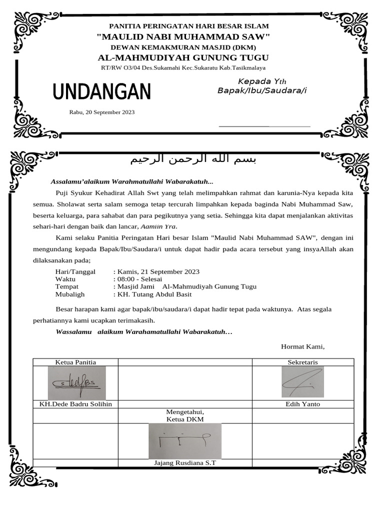 Undangan MAULID NABI-1 | PDF