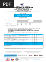 COT T-1-III Rating Sheet 2024-2025 | PDF | Teachers | Learning