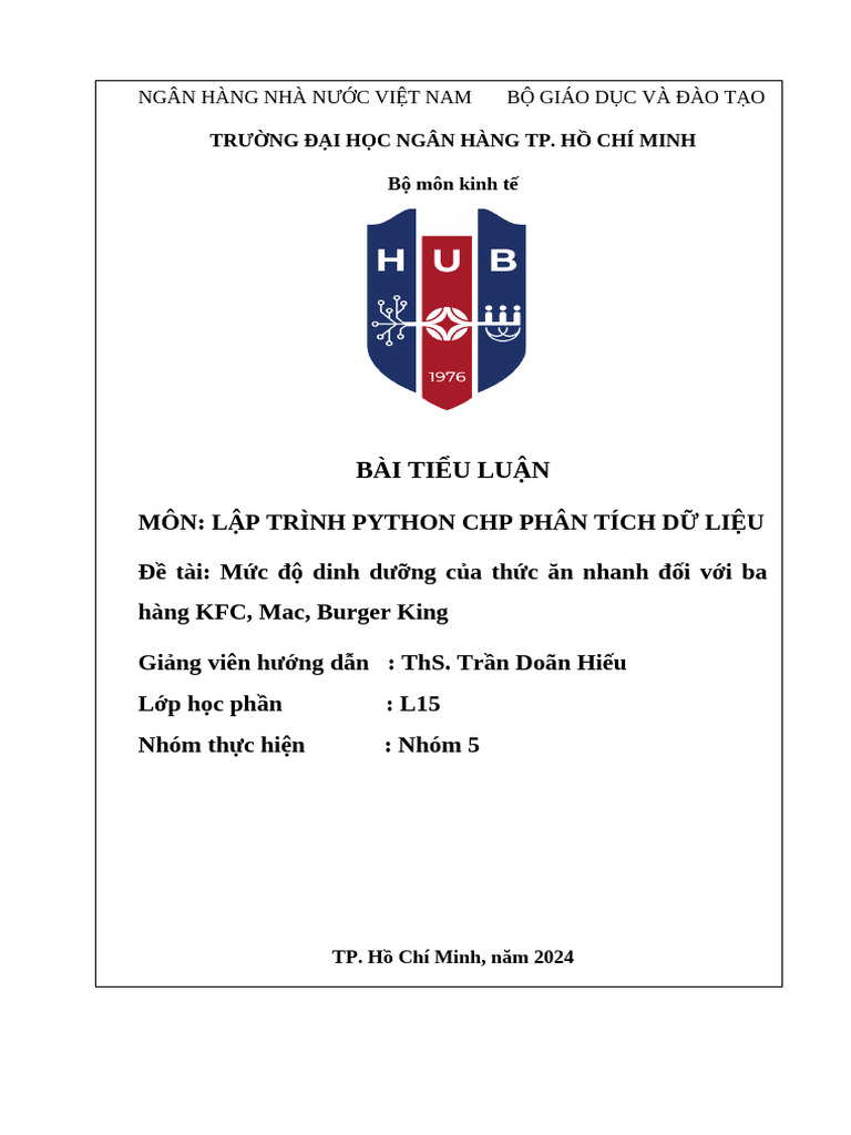 Bài Tiểu Luận PYTHON | PDF