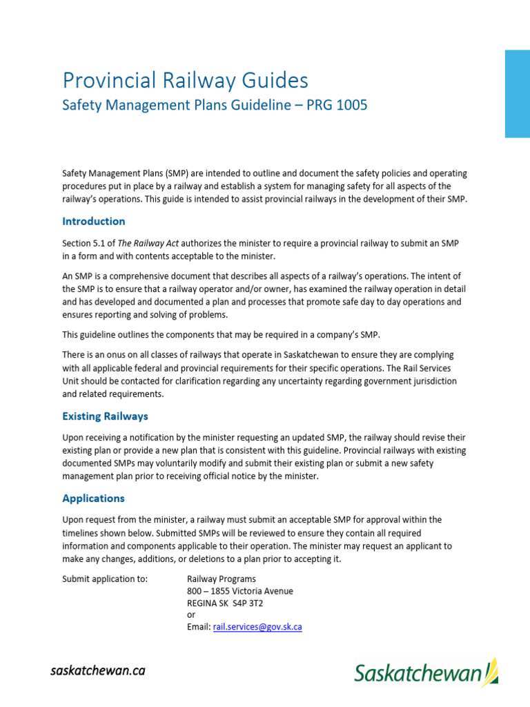 PRG 1005 Safety Management Plans | PDF