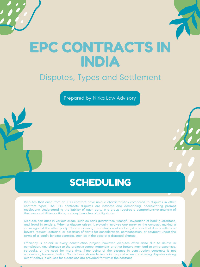 EPC Contracts in India: Disputes & Claims | PDF | Damages | Finance ...