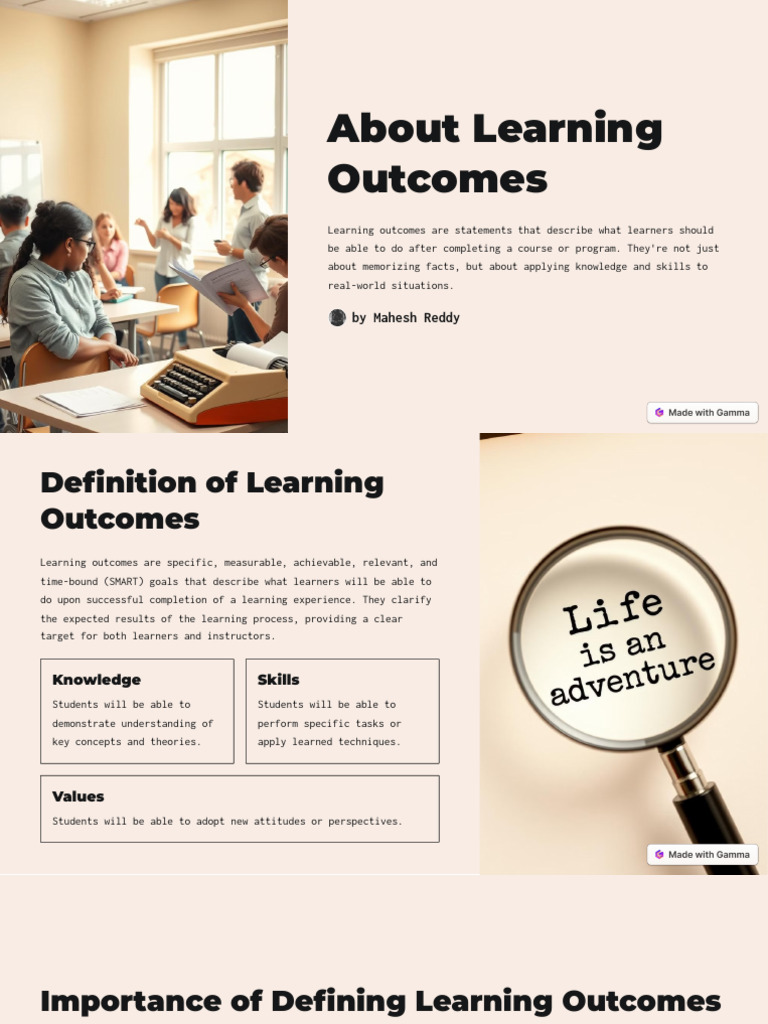 About Learning Outcomes | PDF