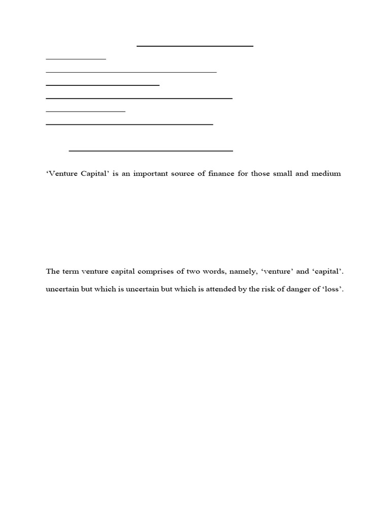 Venture Capital Financing | PDF