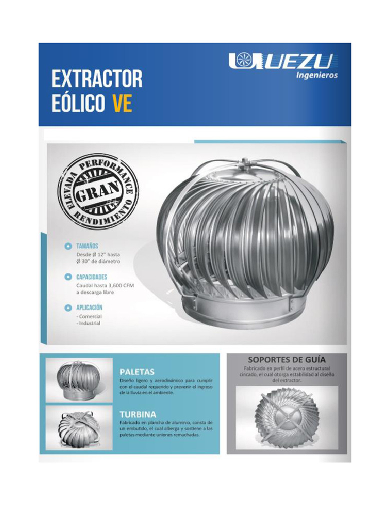 Extractor Eolico 12-30pulg | PDF