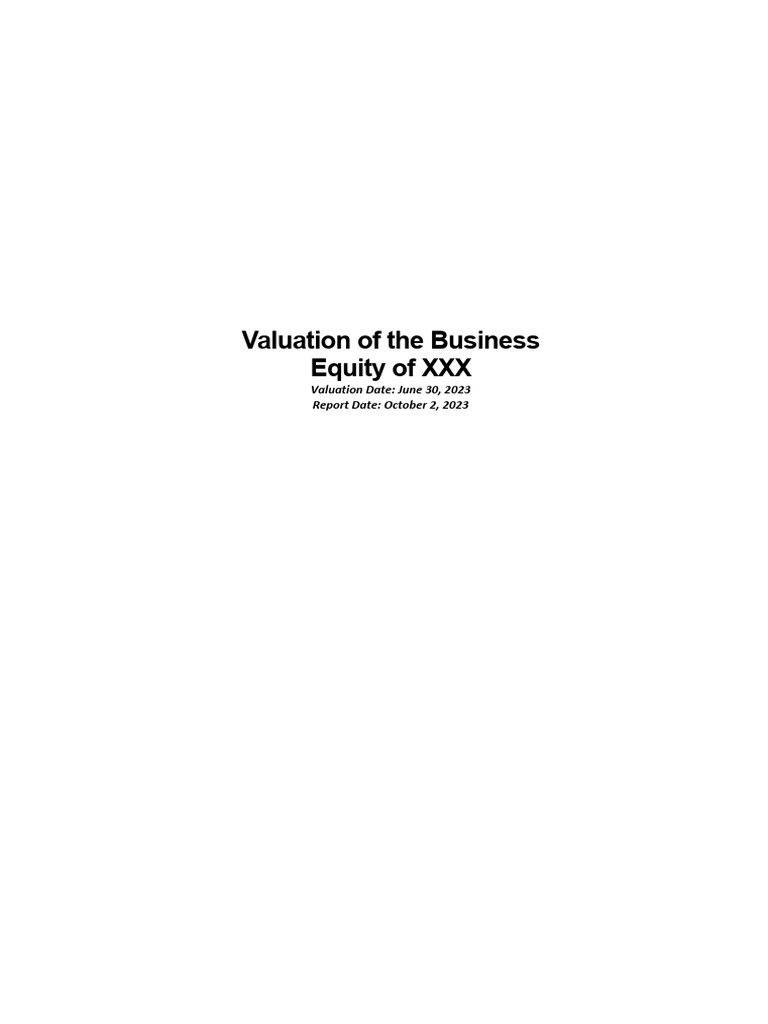 SAMPLE BUSINESS VALUATION REPORT | PDF