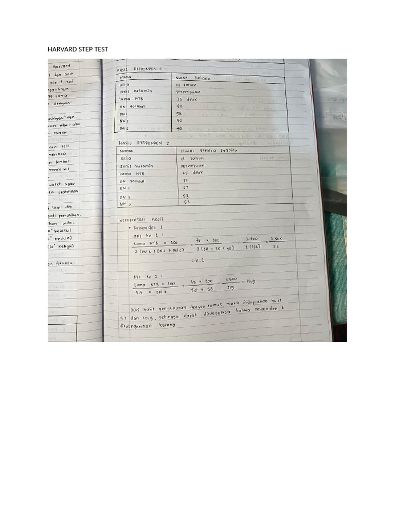 Harvard Step Test | PDF