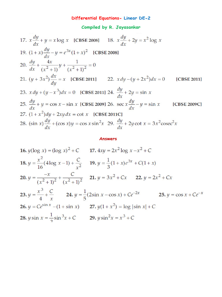 9.0 Diff Eqn-Rsa-10 Linear-2 | PDF