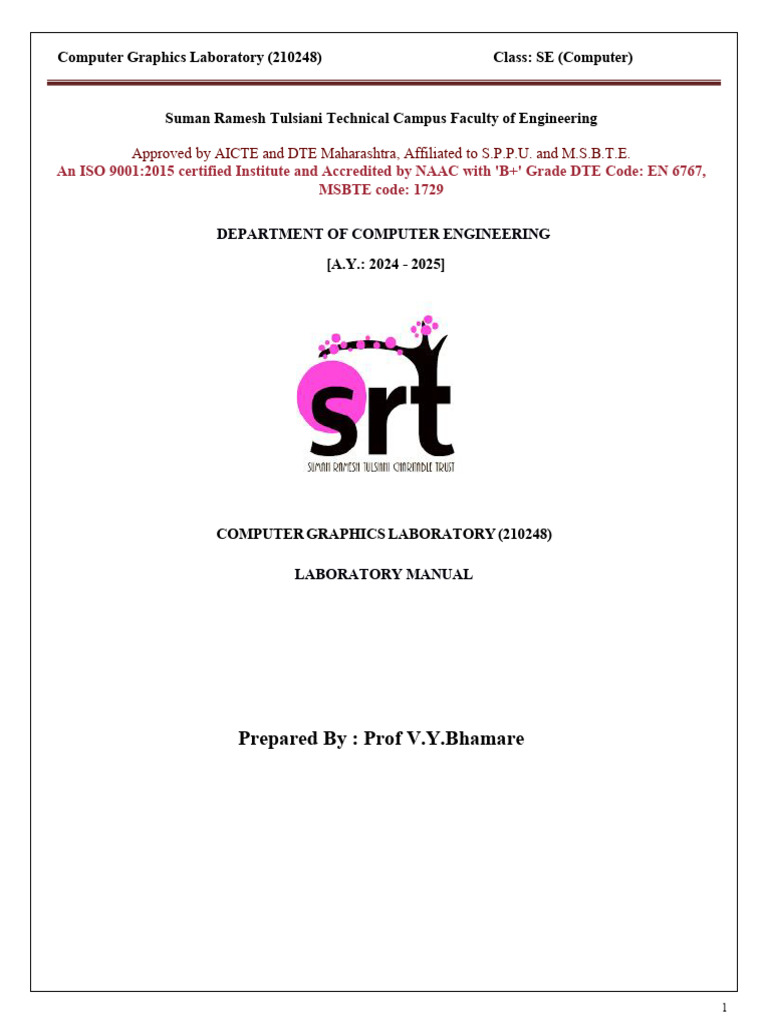 Computer Graphics LabManual 2024-25 | PDF Computer Graphics LabManual 2024-25 | PDF