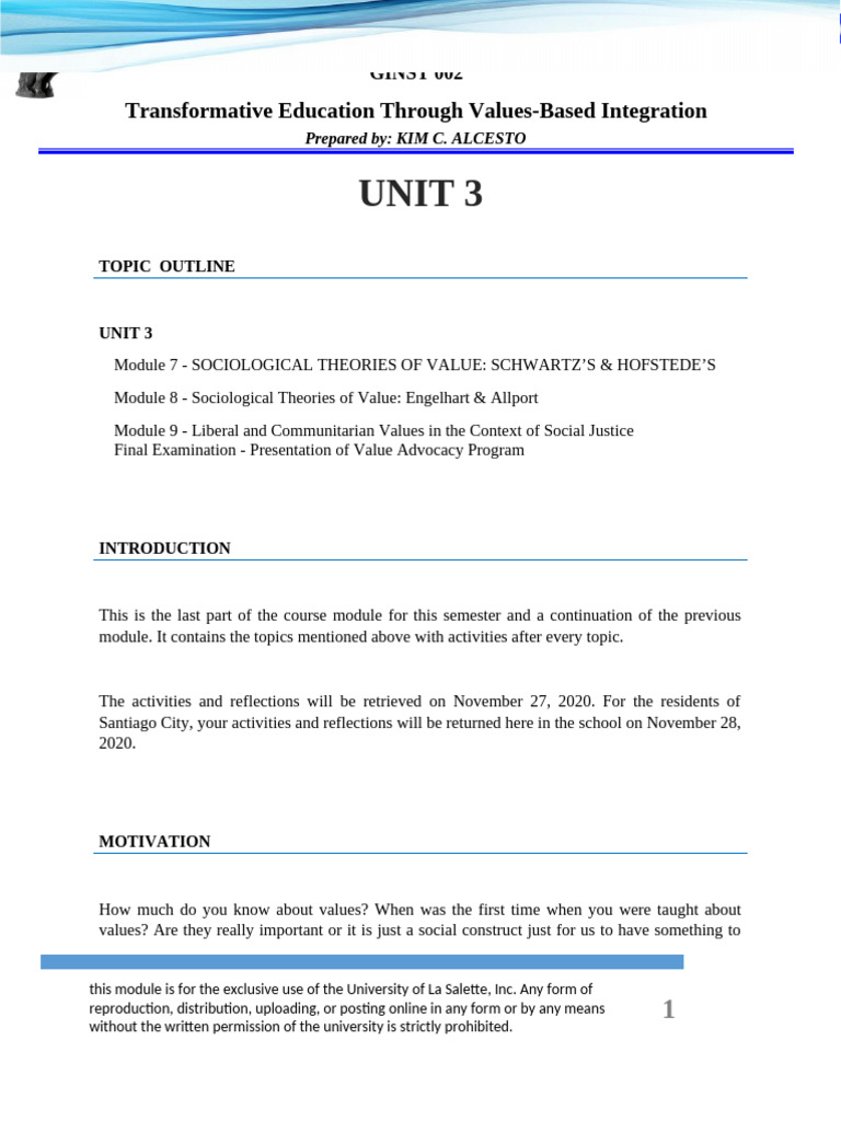 Module 3 Ginst 2 | PDF