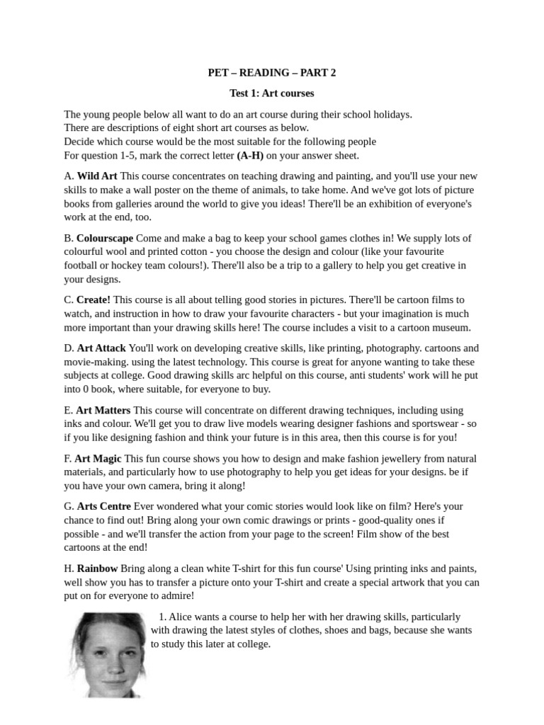 Pet. Reading part 2 1 | PDF