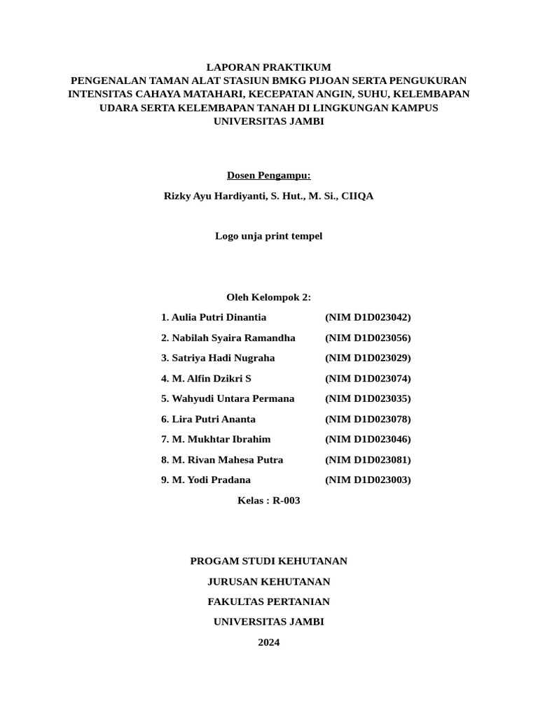 Laprak Pengenalan Alat Klimatologi-1 | PDF