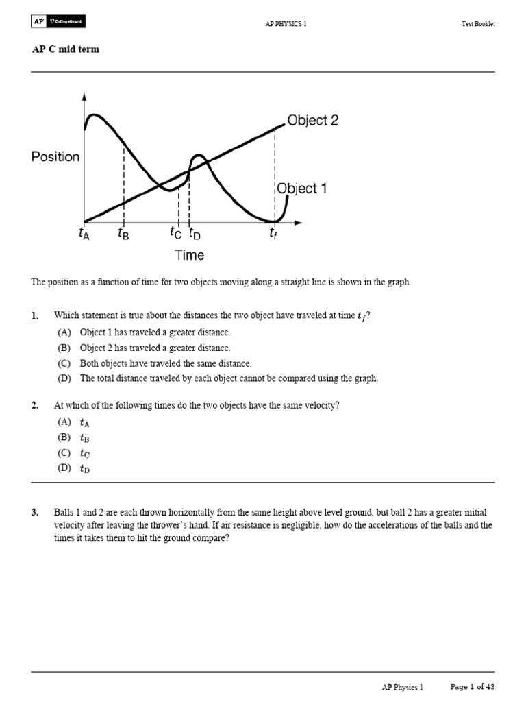 AP PHYSIC Midterm | PDF