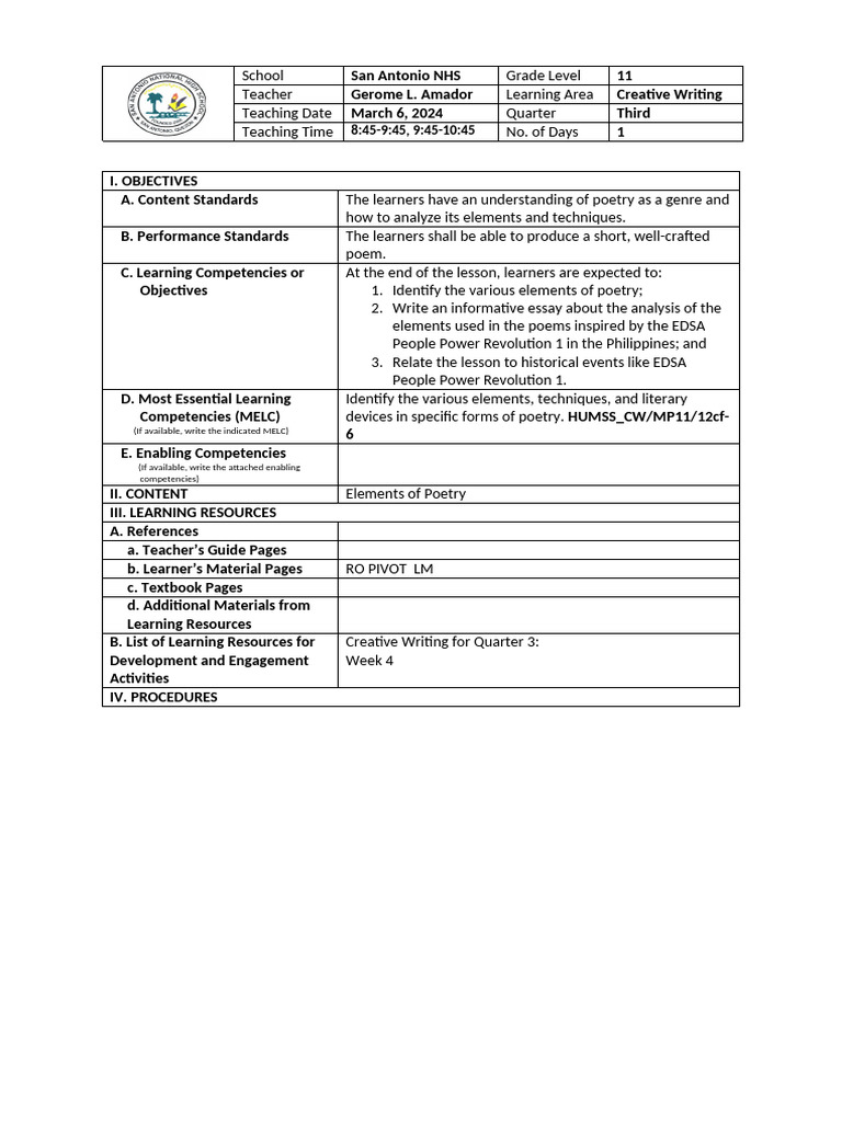 COT-3-CREATIVE-WRITING-EXEMPLAR | PDF