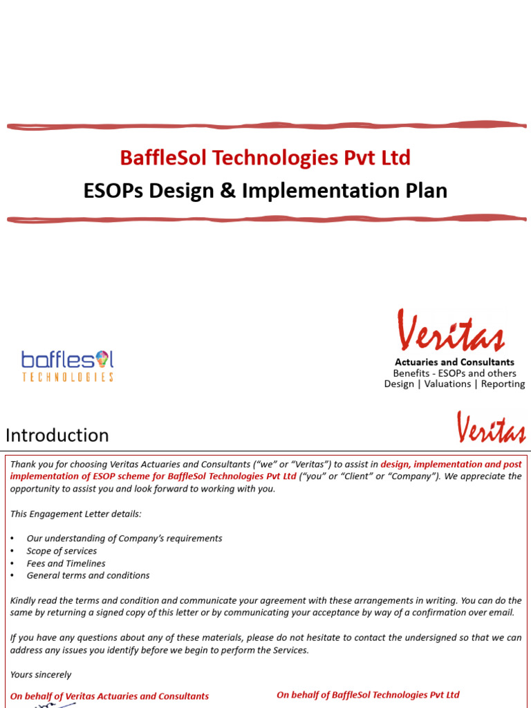 Bafflesol - ESOP - Design and Implementation Plan - EL | PDF | Damages | Tort