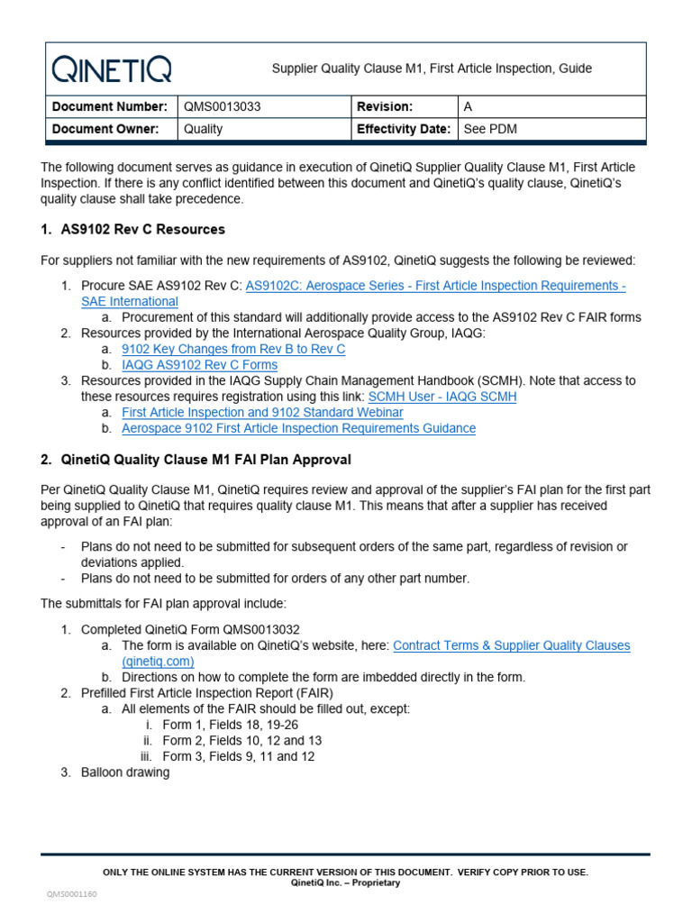 Supplier Quality Clause M1 | PDF