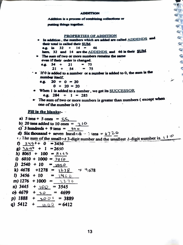 Maths 4 Digit Addition Subtraction DPS Drill Book Grade 3 | PDF