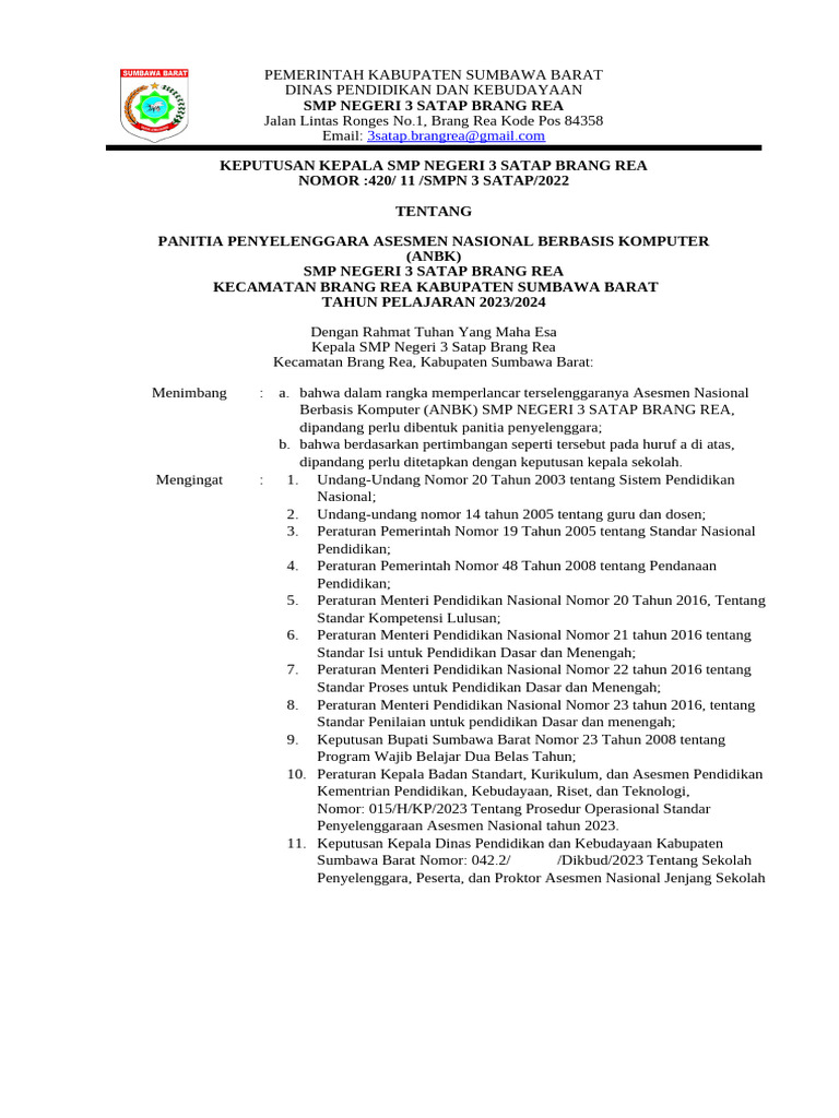 SK Anbk 2023-2024 | PDF