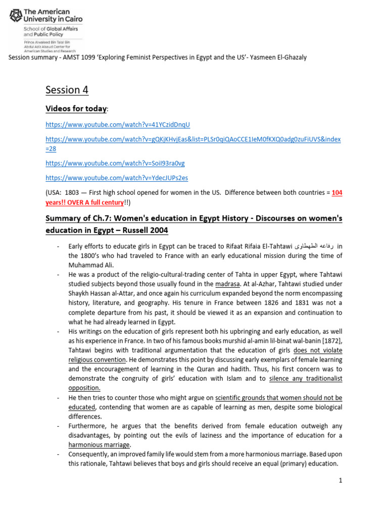 Class Summary Session 4 | PDF