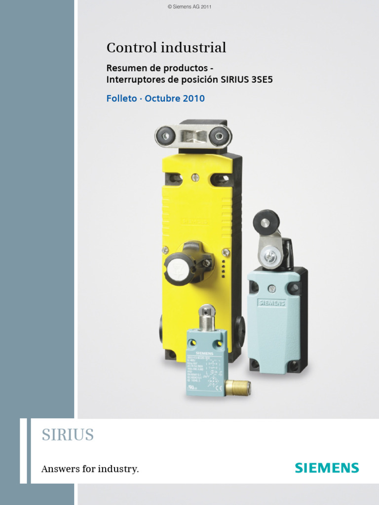 Interruptores de Posición SIRIUS 3SE5 - Siemens | PDF