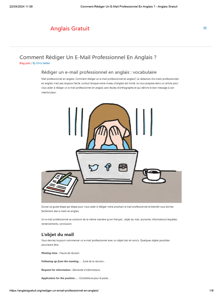 Comment Rédiger Un E-Mail Professionnel en Anglais - Anglais Gratuit | PDF