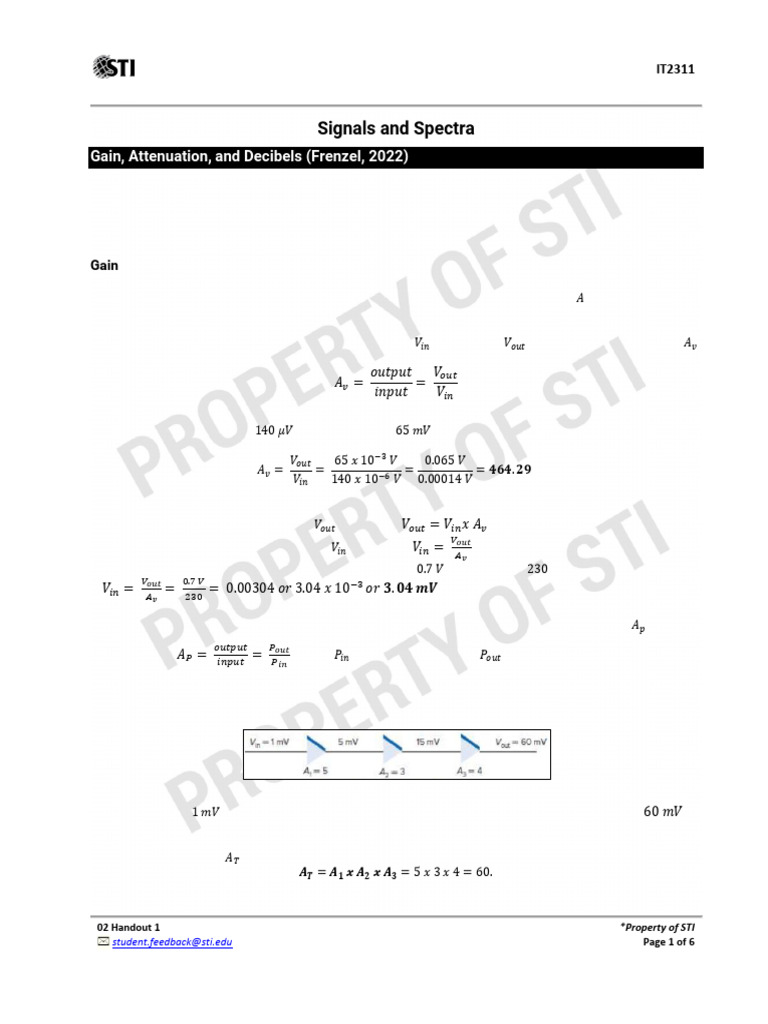 02 Handout 1 | PDF | Hertz | Decibel