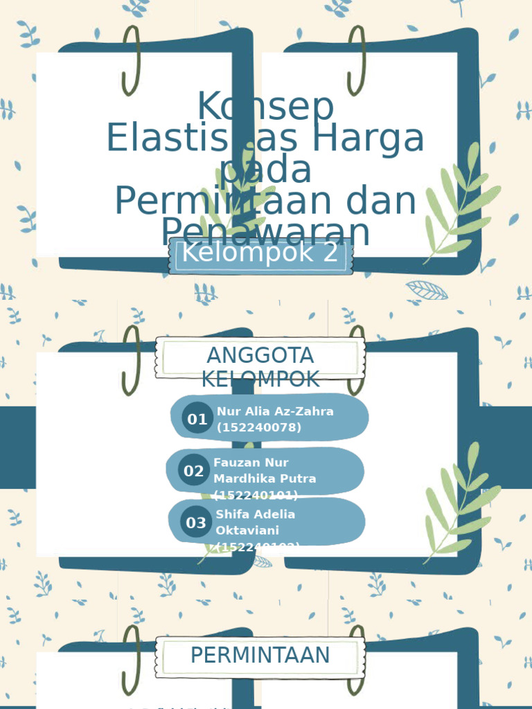 Konsep Elastisitas Harga Pada Permintaan Dan Penawaran Ekobis | PDF