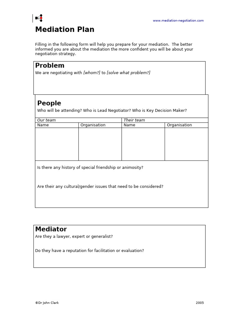Mediation Preparation Plan | PDF