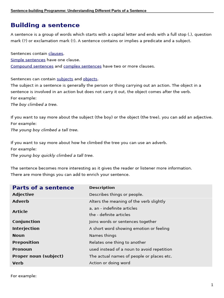 understanding a sentence | PDF