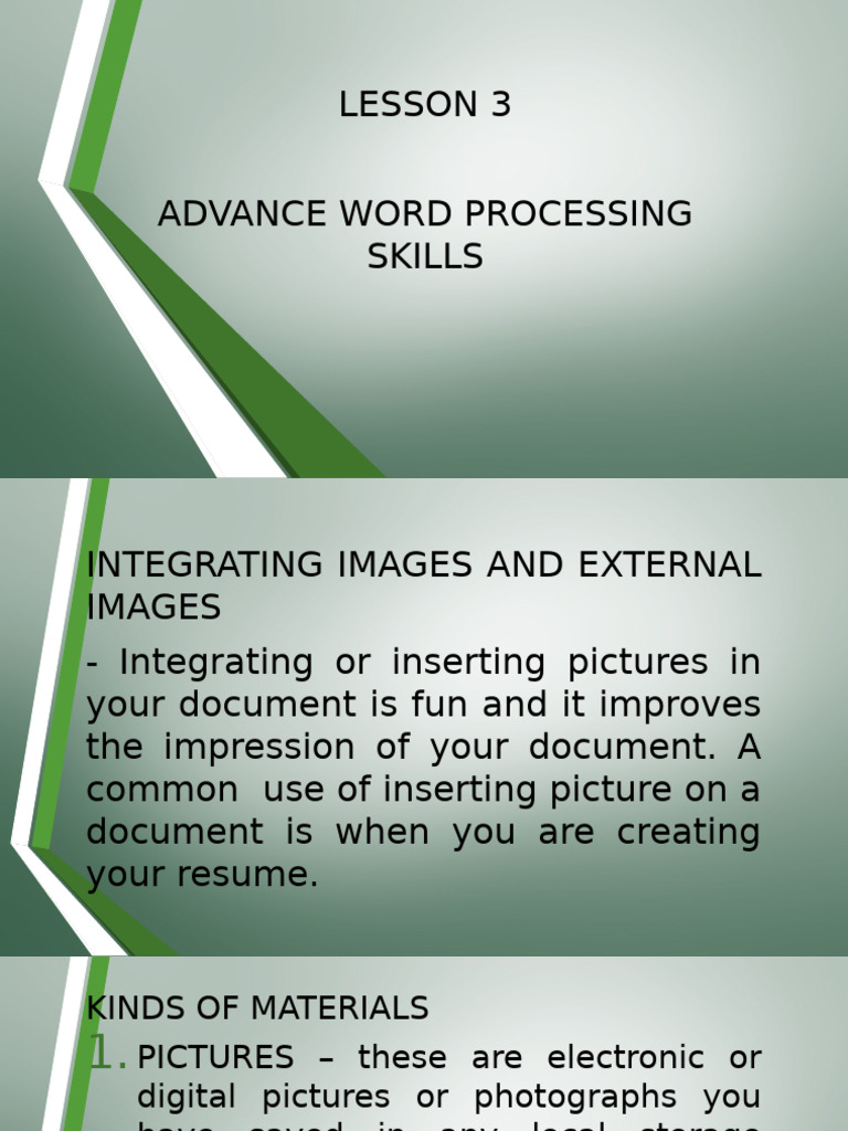 Lesson 3 Advance Word Processing Text Wrapping | PDF
