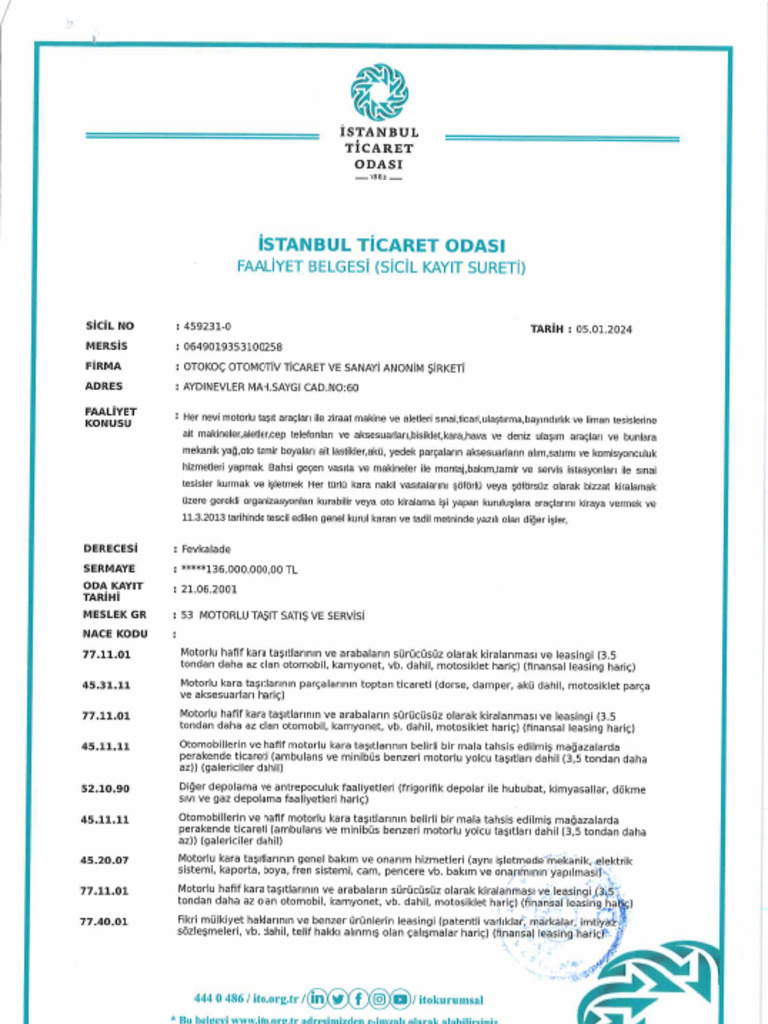 Faaliyet Belgesi | PDF