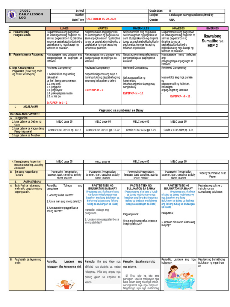 Q1 DLL Esp2 Week-8 | PDF