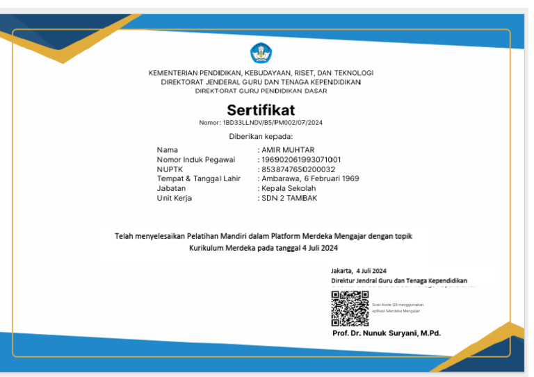 Sertifikat PMM Juli 2024 | PDF