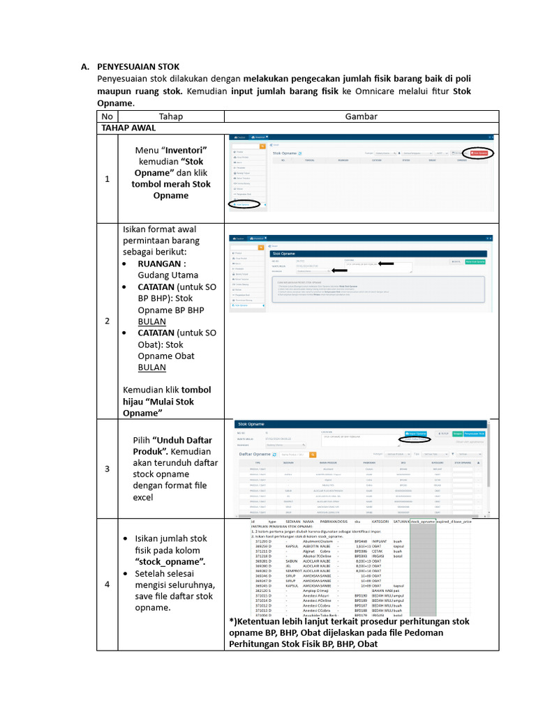 Alur Stok Opname BP, BHP, Obat Cabang Melalui Omnicare | PDF