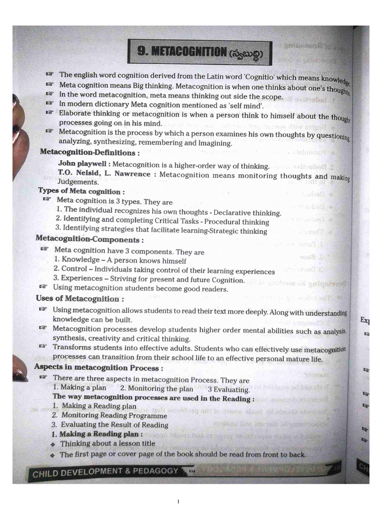 Metacognition Personality DVLPMT | PDF