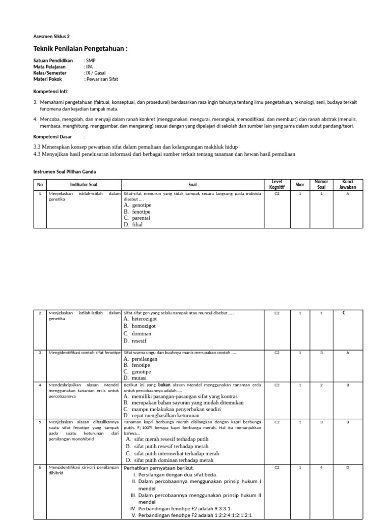 Asesmen Siklus 2 Pdf