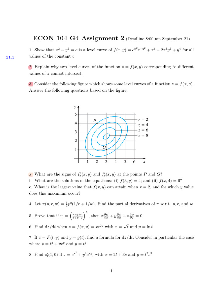 Math For Economics Assignment - 2 | PDF | Tangent | Equations