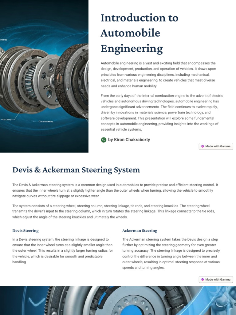 Introduction To Automobile Engineering | PDF